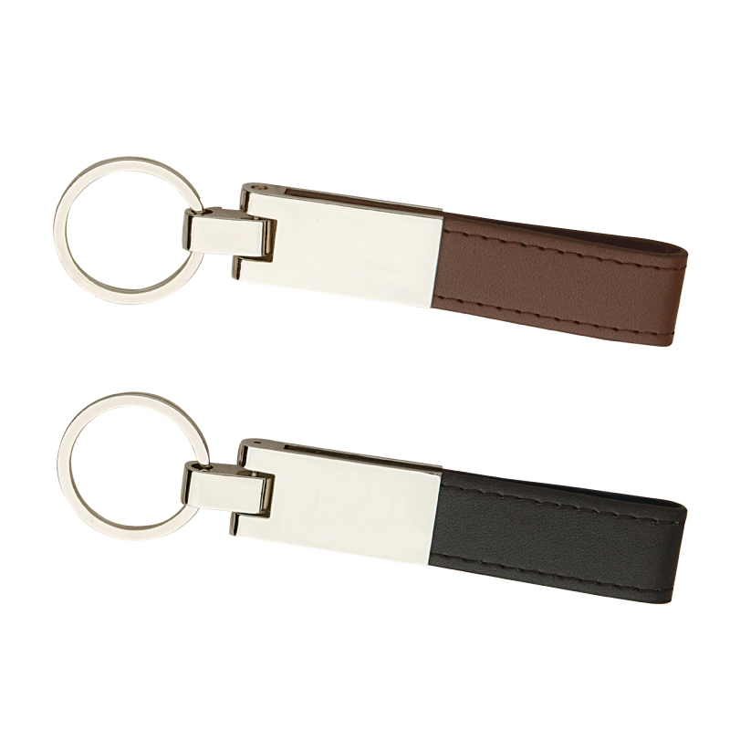 Customized Products. Leather & Silver Keyring / Key Chain