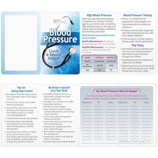 Customized Products. Key Points - Blood Pressure Guide and Record Keeper